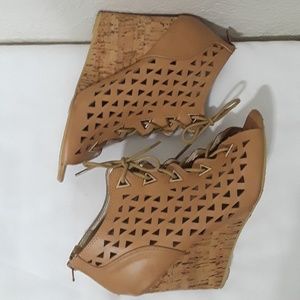 Pink Key | Shoes | Pink Key Ankle Booties Peep Toe Lace Up 8 | Poshmark